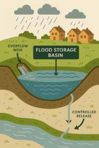 The Role of Flood Storage Basins in Protecting Homes | Killingley